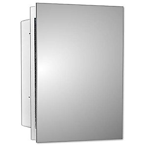 Mirrors and More 16" x 22" Medicine Cabinets for Bathroom with Mirror - Frameless Pencil Edge, Recessed, Modern Home Décor, Polish Edge, Non Adjustable Shelves