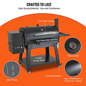WACTO Portable Charcoal Grill BBQ with Cart - Heavy Duty 62-inch Outdoor Cooking