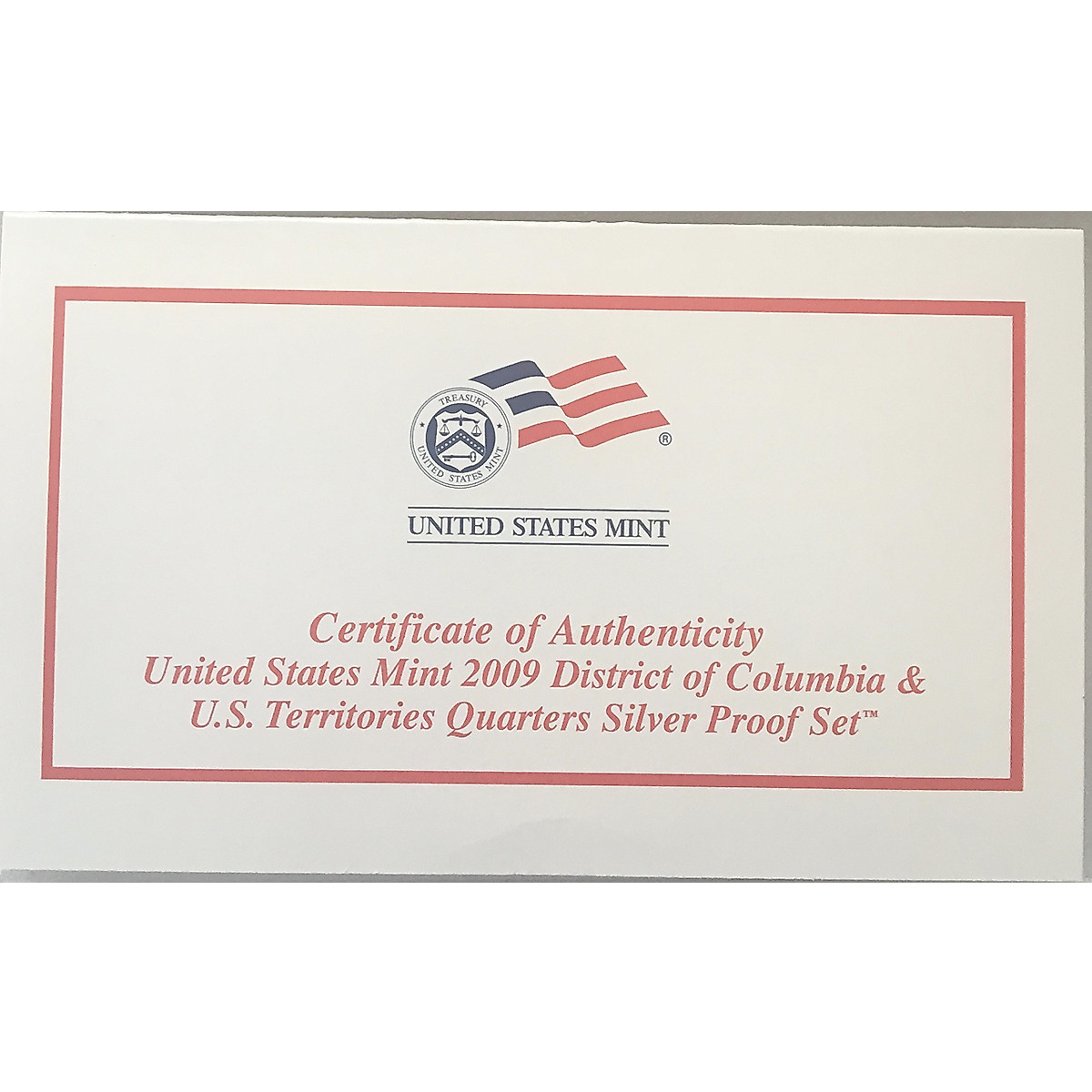 2009 S US SILVER Proof Set Territories DC Comes in the Original Packing from the Mint Proof