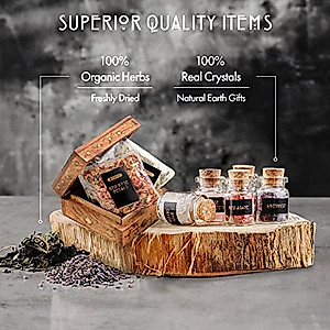 Witchcraft Supplies Kit for Witch Altar 54PCS - Spell Candles for Witches - Crystals Spell Jars for Witches - Herbs for Spells - Beginner Witch Kit Box - Witchcraft Kit - Witch Starter Kit