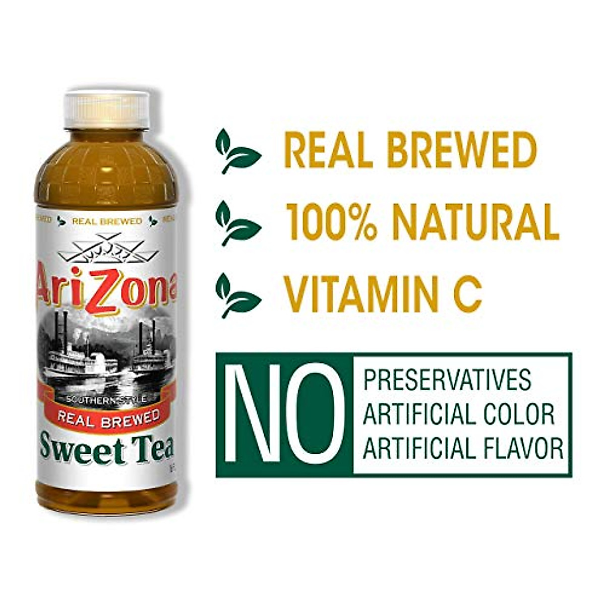 Arizona Premium Brewed Southern Style Sweet Tea, 16 Fl Oz (Pack of 12)