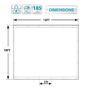 FAIR WIND Shade Cloth 90% Sun Shade Fabric Privacy Screen Shade Cover Patio Canopy with Grommets Shade Net for Garden Outdoor Pergola 10 x 12 FT - Grey