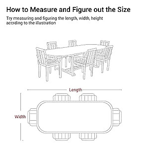 U-COMSO Patio Furniture Set Cover Waterproof, 600D Heavy Duty Lawn Patio Furniture Covers, Outdoor Sectional Sofa Cover Patio Table Chair Set Cover, 111" W x 74" D x 28" H, Beige & Orange