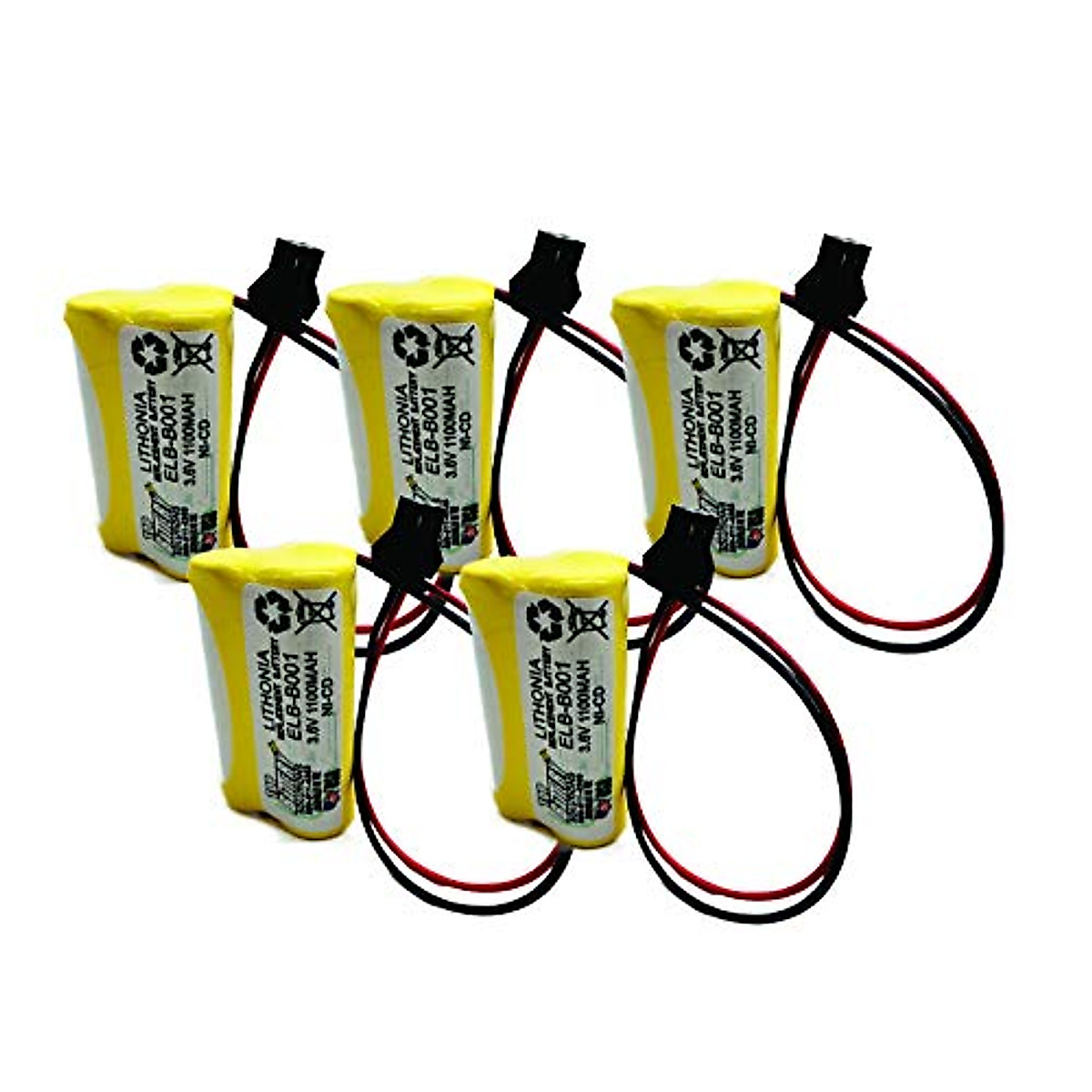 5PC Lithonia ELB B001 Replacement Emergency Light Battery