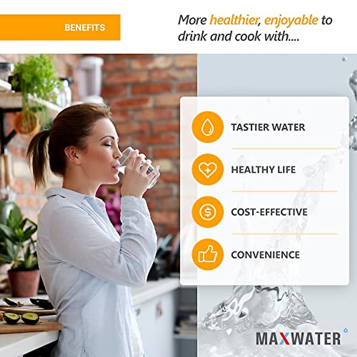 Max Water 20 inch x 4.5 inch, 5 Micron Replacement Sediment Water Filter Cartridge for Whole House, Melt Blown Filtration Fiber for Heavy Duty (Pack of 10)