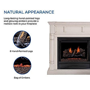 Duluth Forge DLS-24R-2 Dual Fuel Ventless Fireplace Logs Set with Remote Control, Use with Natural Gas or Liquid Propane, 33000 BTU, Stacked Red Oak, 24 Inches