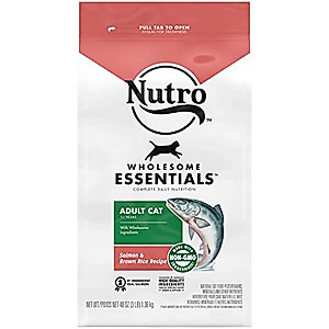 NUTRO WHOLESOME ESSENTIALS Adult Natural Dry Cat Food Salmon & Brown Rice Recipe, 3 lb. Bag