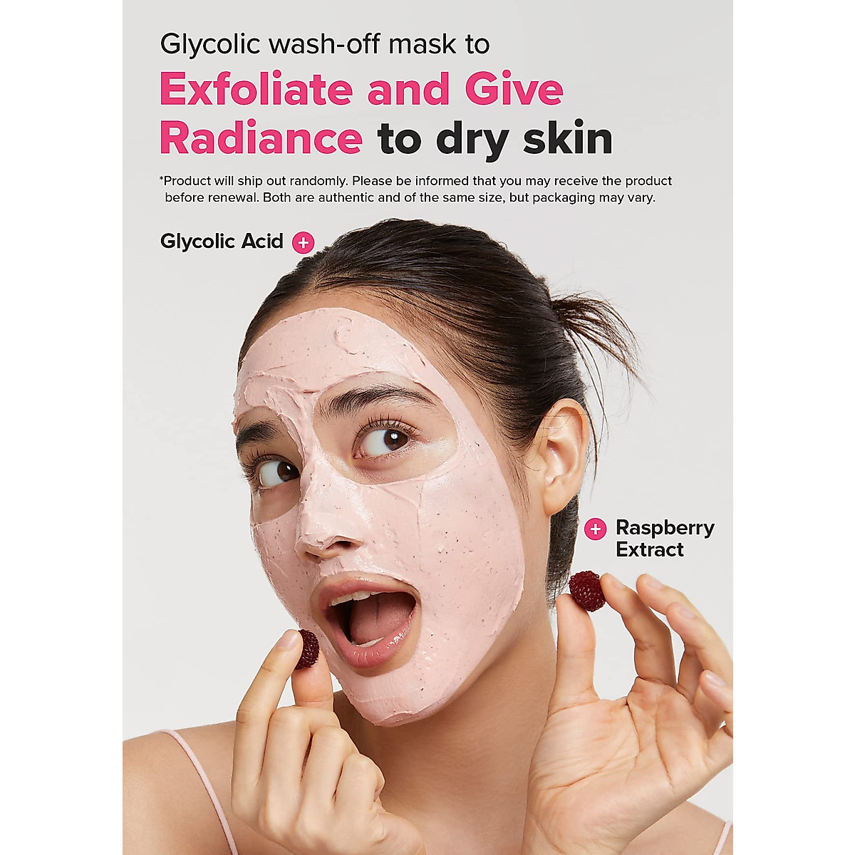 I DEW CARE Wash-Off Face Mask - Berry Groovy | Illuminate with Glycolic Acid and Raspberry, For Dry Skin, 3.38 Oz