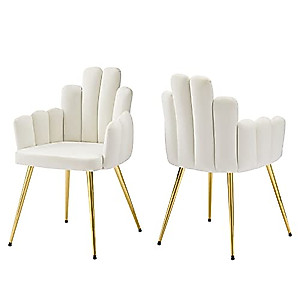 Modway Viceroy Dining Chairs, Gold White