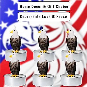 Eagle Tealight Candles, America Eagle Tea Light Candle for Birthday Gifts, Stands for Free, Powerful and Courageous, Ideal for Home Decor, Party，Brithday Gift, Cake Decoration, Wedding, 6 Pieces