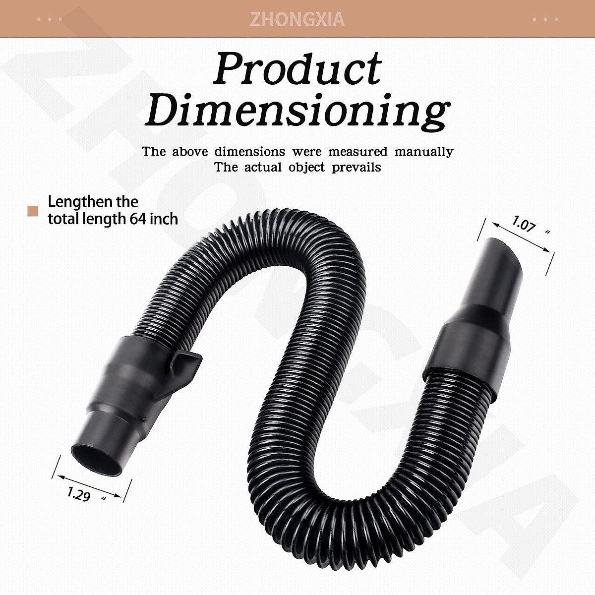 14-37-0105 Vacuum Hose & Universal Attachments Adapter Kit Hose Assembly Compatible With Milwaukee M18 Packout Vacuum 14-37-0105 Replacement Hose 0880-20, 0970-20