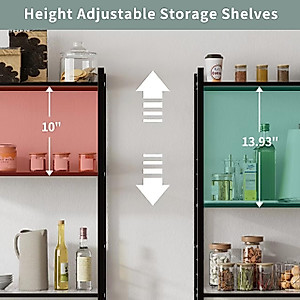 JAQ Storage Shelves with Adjustable Height, 4-Tier Metal Storage Shelving Rack Organizer for Pantry Kitchen Warehouse Basement 45.27" H X 23.62" W X 9.84" D,Up to 800LBS (4-Tier, Black)