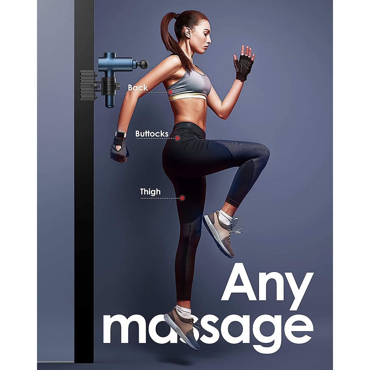 JOJOSEE Massage Gun Holder for Back, Hands Free Percussion Muscle for Self Massage, Compatible with Most Design for Massage Hard-to-Reach Area Holder ONLY