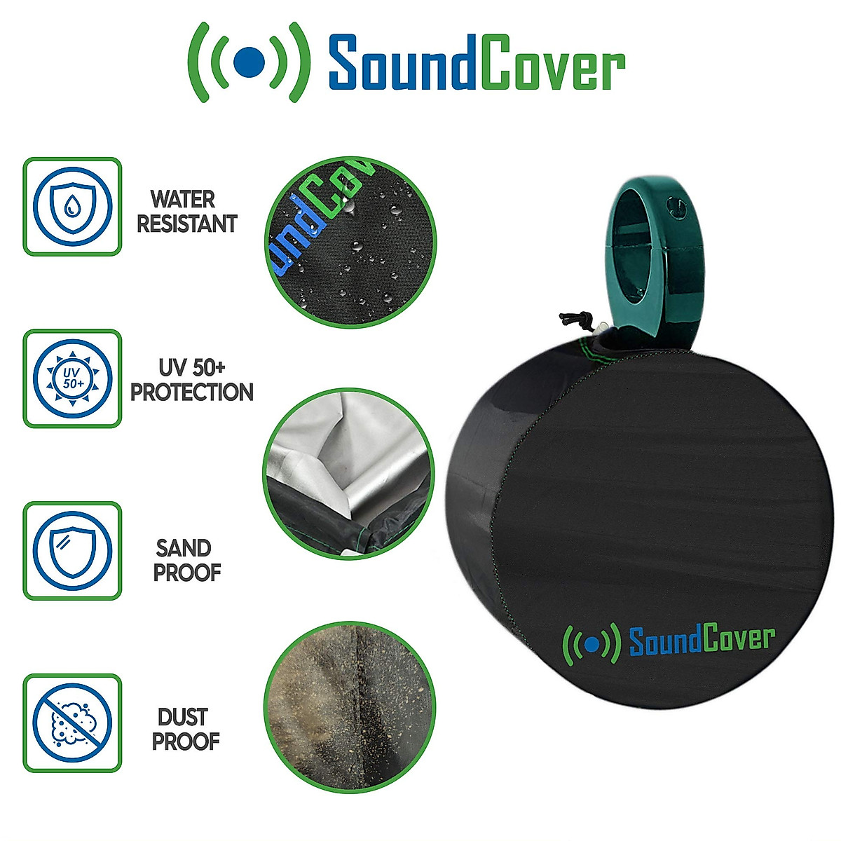 Two Small Black Marine Wakeboard Tower Pod Speaker Covers for Small Boat Speakers - Cover Dimensions H 7.5" x W 7.5" x D 7.5" - Fits Boss, Rockville, Kicker, Pyle & NOAM NUTV5