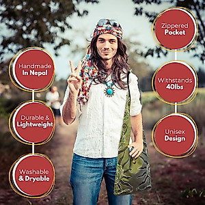 Mandala Crafts Yellow Sun Hippie Bag Large Hobo Bags for Women - Boho Purse Hobo Crossbody Bags for Women - Boho Shoulder Bags Indie Style Bohemian Bag Sling Bags