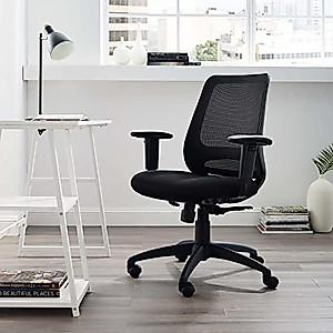 Modway Forge Mesh Adjustable Swivel Computer Desk Office Chair In Black