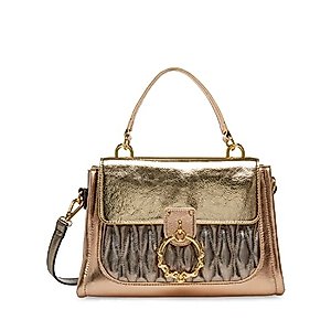 Betsey Johnson Snakin' Around Satchel, Gold