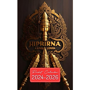 Pocket Calendar 2024-2026: Two-Year Monthly Planner for Purse , 36 Months from January 2024 to December 2026 | Indonesian cultural logo | Satriya Dharma