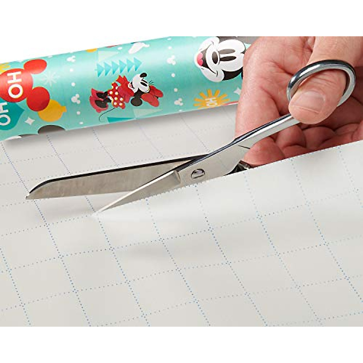 American Greetings Disney Christmas Wrapping Paper with Cut Lines Bundle, Mickey Mouse (3 Rolls, 105 sq. ft.)