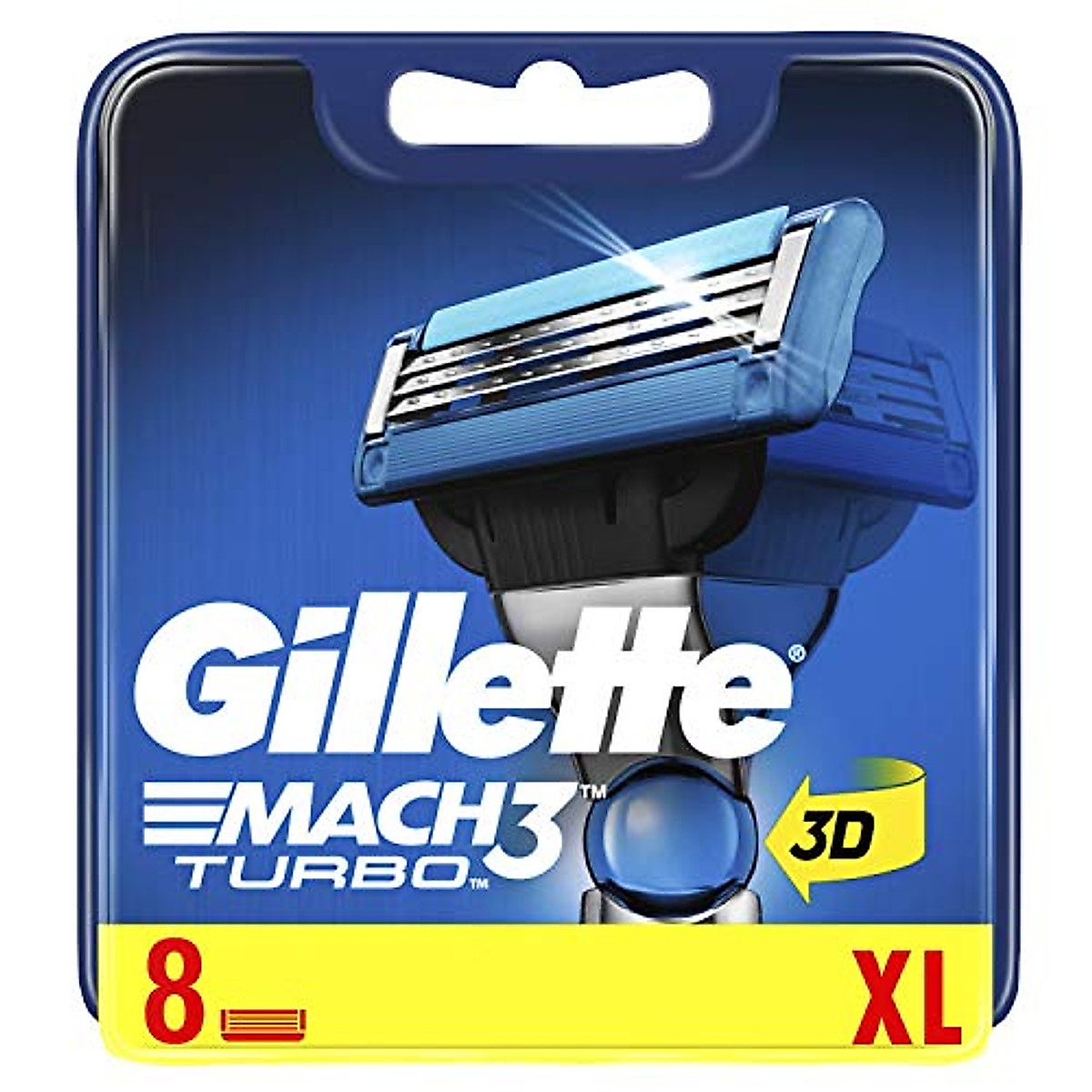 Gillette Mach 3 Turbo Refill Razor for Men – Pack of 8