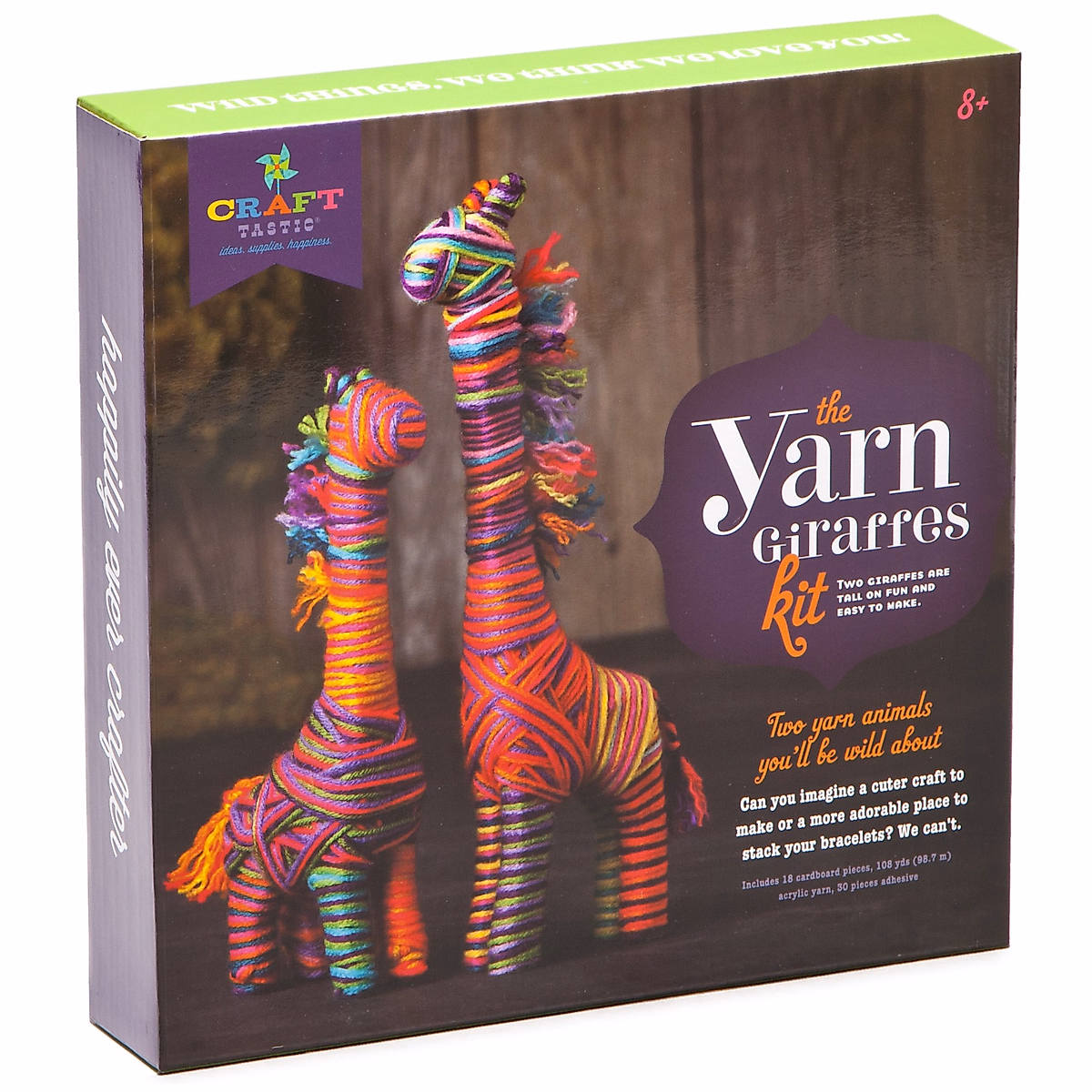 Craft-tastic – Yarn Giraffes Kit – Craft Kit Makes 2 Yarn-Wrapped Giraffes