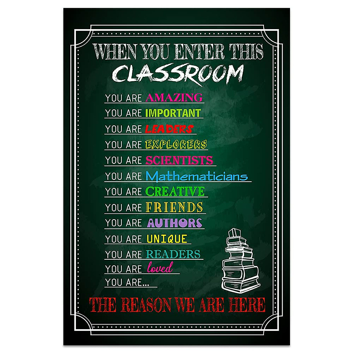 XJF Classroom Rules Poster,12" x 18" Motivational Classroom Poster,Back to School Classroom Decorations,When You Enter This Classroom Poster,Motivational Poster for Kindergarten,Elementary,High School