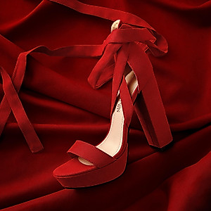 DREAM PAIRS High Chunky Block Platform Heels for Womens Strappy Gladiator Sexy Open Toe Dressy Sandal SDHS2205W Red 9