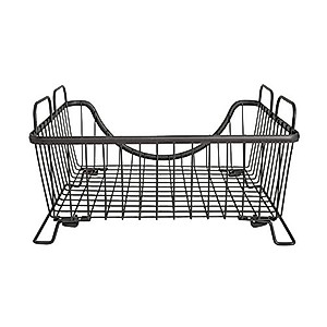 Spectrum Diversified 20076 Ashley Stacking Tray Wire Pet, Toy, Office, Kitchen Dorm Storage Utility Bin Stackable Organizer, Industrial Gray