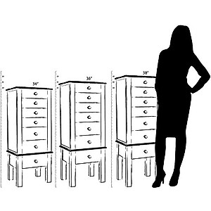 Hives and Honey Scarlett Jewelry Armoire - Elegant Storage Organizer for Your Precious Pieces | Solid Wood, Mirrored Lid | Anti-Tarnish Felt Lining | Espresso Finish