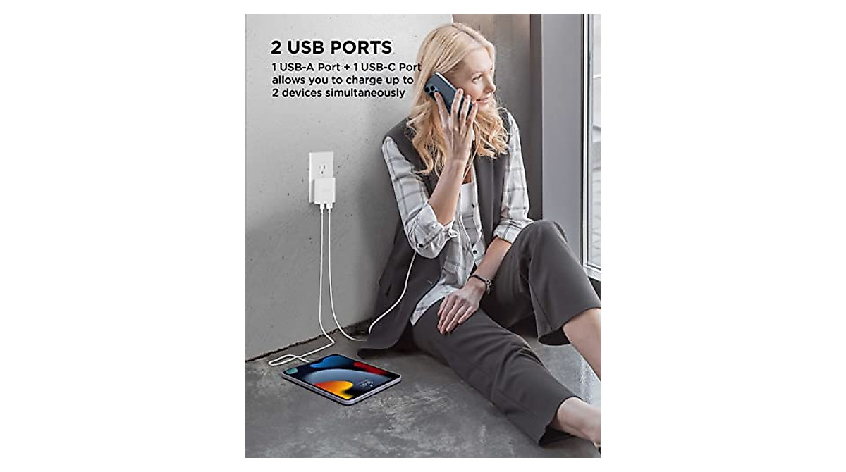 iHome 20W Dual USB-C & A Charger – Fast, Compact Power Hub