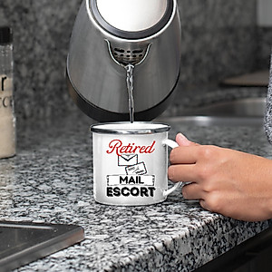 Retired Postal Worker Gift Ideas Mail Escort Mailman Retirement 12oz Enamel Silver Mug