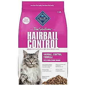 Blue Buffalo True Solutions Hairball Control Natural Dry Food for Adult Cats, Chicken, 11-lb. Bag