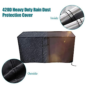 Flymer Patio Deck Box Cover Waterproof 50 Inch, All Season Outdoor Furniture Cover, Black