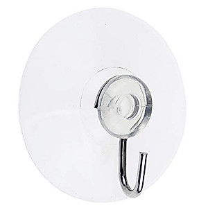 Yesland 80 Pcs Suction Cup Wall Hooks Hangers - Plastic Reusable Clear Sucker Pads and Utility Hooks - Practical Hanging Supplies for Wall Door Glass Window in Kitchen, Bathroom (45 mm)