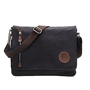 Small Messenger Bag for Men Women Casual Work Bag Canvas Satchel Bag Bookbag for Traveling Camping