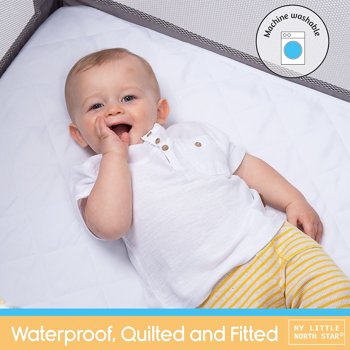 Pack n Play Fitted Waterproof Mini Crib Mattress Protector | 2 Pack | 27" X 39" | Quilted Crib Mattress Cover Pad Fits Most Pack n Plays, Mini Crib, Playards and Foldable Mattresses