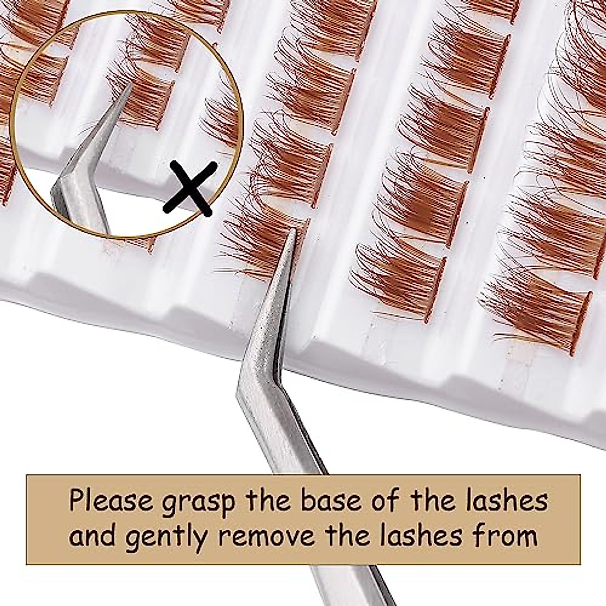outopen Brown Lashes Clusters 140Pcs Natural Look False Eyelashes Extensions D Curl Wispy Cat Eye Lashes Individuals DIY Lash Extensions at Home (Z01)