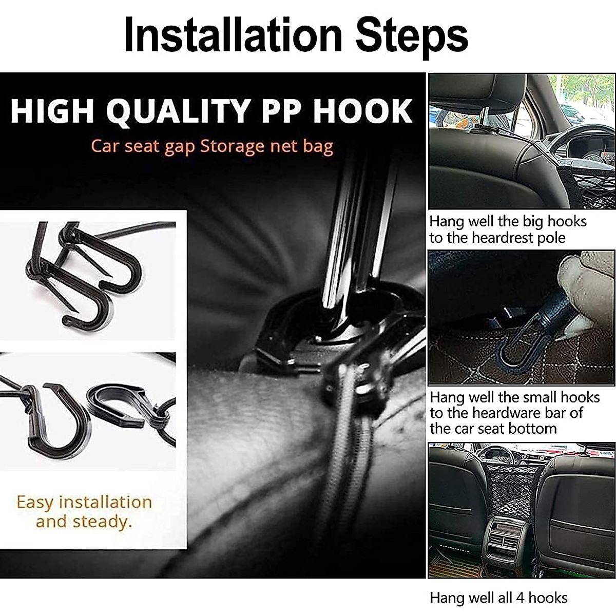 ASDSA Car Mesh Organizer Driver Elastic Storage Net Bag for Front seat Back Between Seats Barrier Pet Kids (3 Layers)