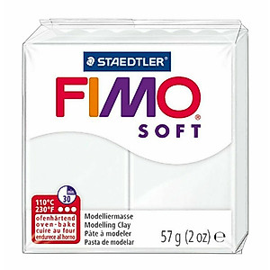 FIMO Soft Polymer Oven Bake Modelling Clay - 57g Blocks - Set of 6 - White