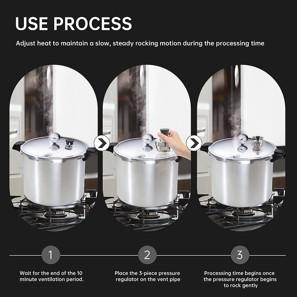 50332 3-Piece Pressure Regulator 5-10-15lb for Presto Pressure Cooker 0171001 0174001 6803571