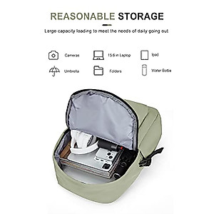 VGOCO School Backpack for Women Men,Middle High School Bookbag for Teens Girls Boys Small Travel Backpack Waterproof College Lightweight Cute Backpacks Casual Daypack Fits 15.6 Inch Laptop GREEN