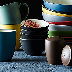 Noritake Colorwave Floral Bowl, 4-Inch, Graphite, Set of 4