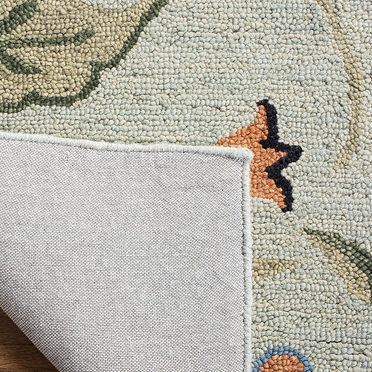 SAFAVIEH Blossom Collection 6' x 9' Sage / Multi BLM676A Handmade Premium Wool Area Rug