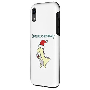 iPhone XR Boujee Christmas Day Funny Yellow Dino Hat Boojee Xmas Case