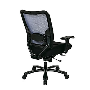 Space Seating 75 Series Air Grid Big and Tall Deluxe Ergonomic Office Chair with Thick Padded Seat and 400 lb. Limit, Black