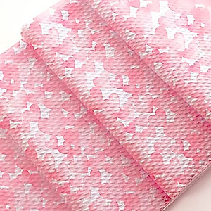 Watercolor Pink Hearts Liverpool Bullet Fabric Textured Knit Jersey 4 Way Stretch - 6 Inch Strip