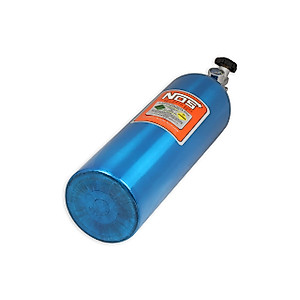 NOS 14750NOS Electric Blue Aluminum 15-pound Nitrous Bottle with Hi-Flow Valve