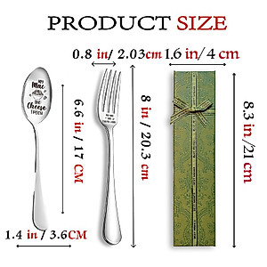 2Pcs My Mac and Cheese Funny Stainless Steel Spoon Fork Set for Mac and Cheese Lovers Friends Sister Birthday Valentine Christmas Thanksgiving Graduation Housewarming Gifts