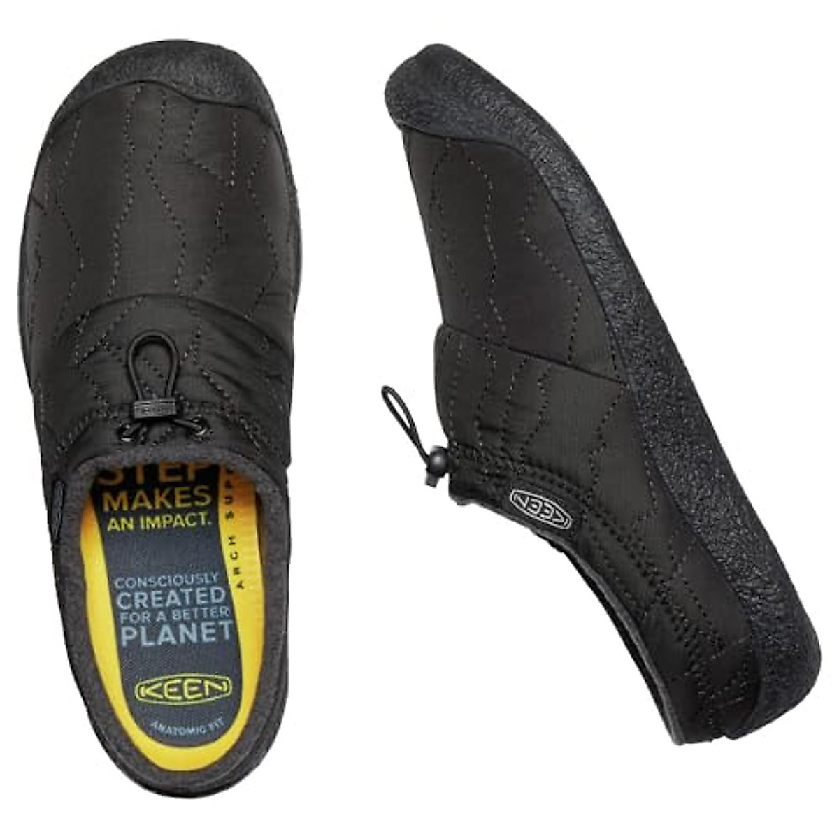 KEEN Men's-Howser 3 Slide Comfy Durable Slippers, Triple Black/Black, 12