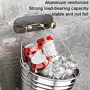 Hair Dryer Holder Wall Mounted Compatible for Dyson Hair Dryer, Salon Holder Storage Bathroom Organizer Adhesive Hair Dryer Rack Stand Aluminum Black Gold